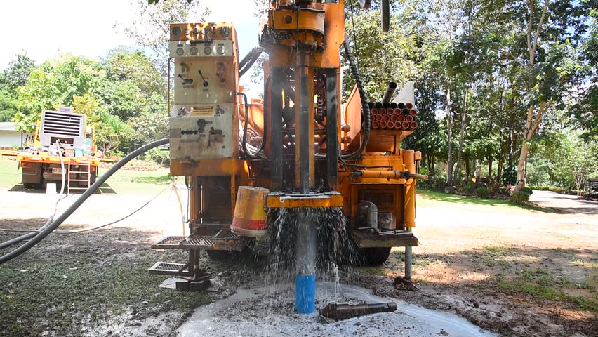 Ground Water Hole Drilling Machine Stock Footage Video (100% Royalty ...