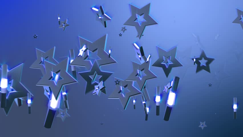 Animated Rotating Circle Of Silver Stars Against Transparent Background ...