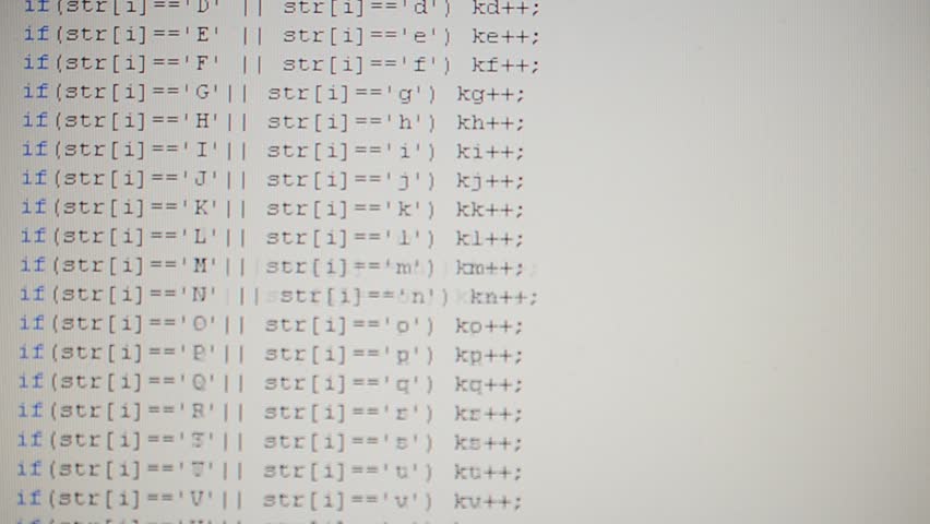 Screen With Fast Changing Blinking And Scrolling Binary Codes Words ...