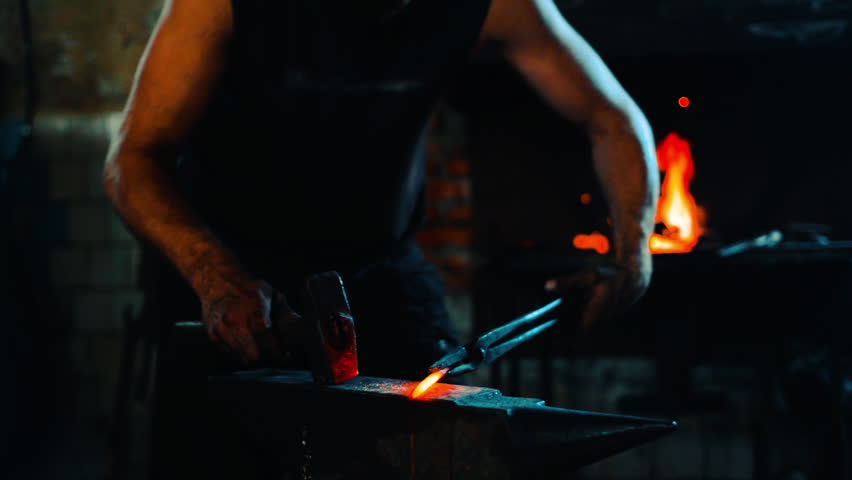 Stock video of blacksmith forge and bend blank on | 32092720 | Shutterstock