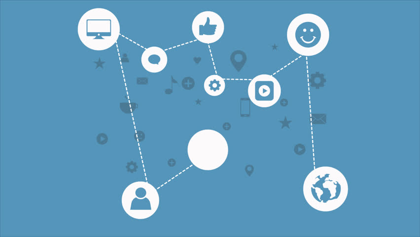 Social Media Connections Concept Animated Motion Graphics In Green ...