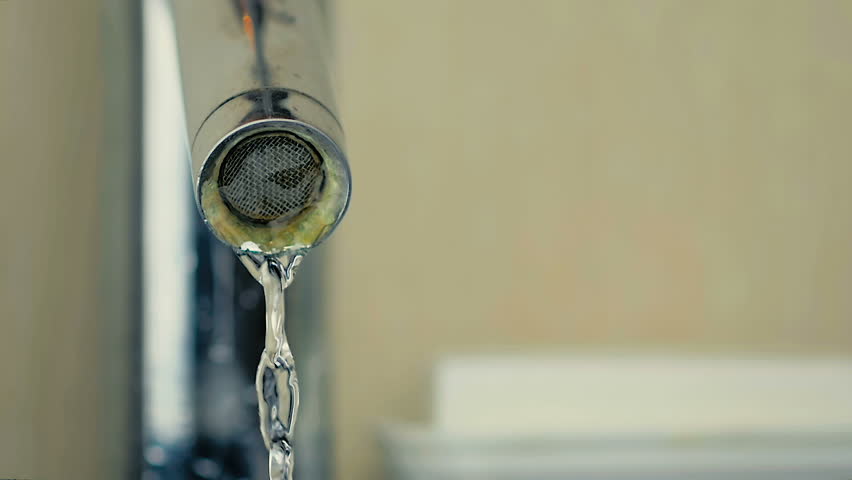 Water Tap 05. Very Slow Dripping Water From The Faucet In The Bathroom ...