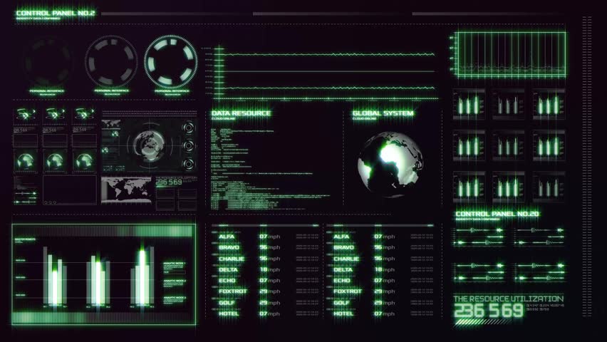 Futuristic Digital Interface Screen / Streaming And Flashing Computer ...