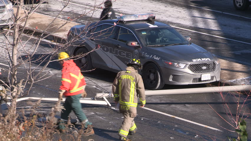 Toronto, Ontario, Canada November 2017 Police At Car Crash And Accident ...