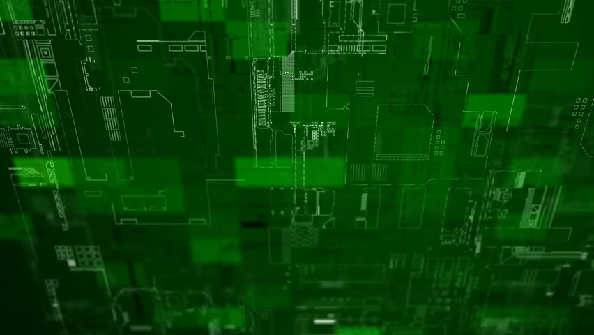 Abstract Electronic Circuits Loop. Technology Background Animation ...