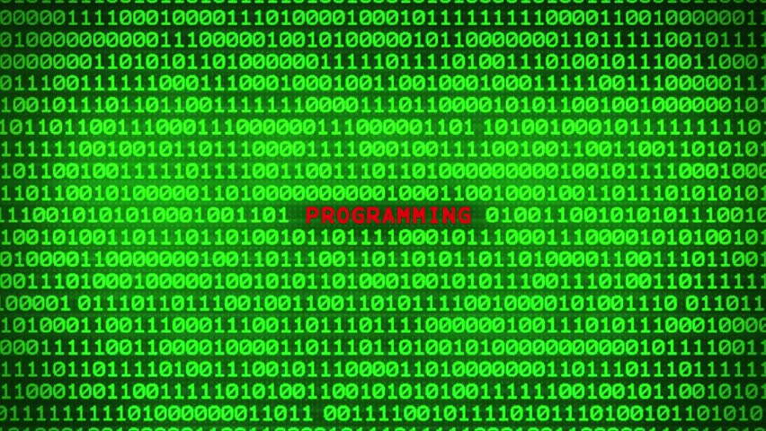 Wall Of Green Binary Code Revealing HACKER WARNING Word Between Random Binary Data Matrix ...