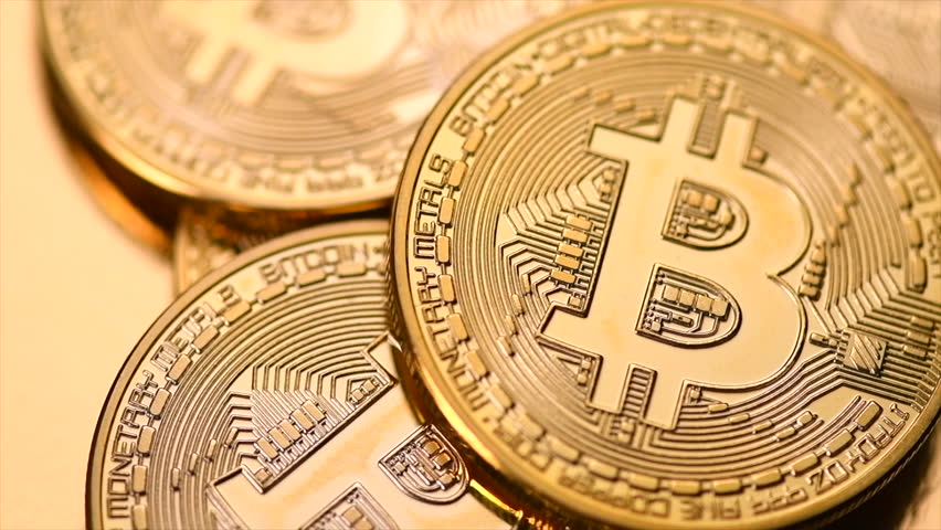 Bitcoin. Crypto Currency Gold Bitcoin, Stock Footage Video (100% ...