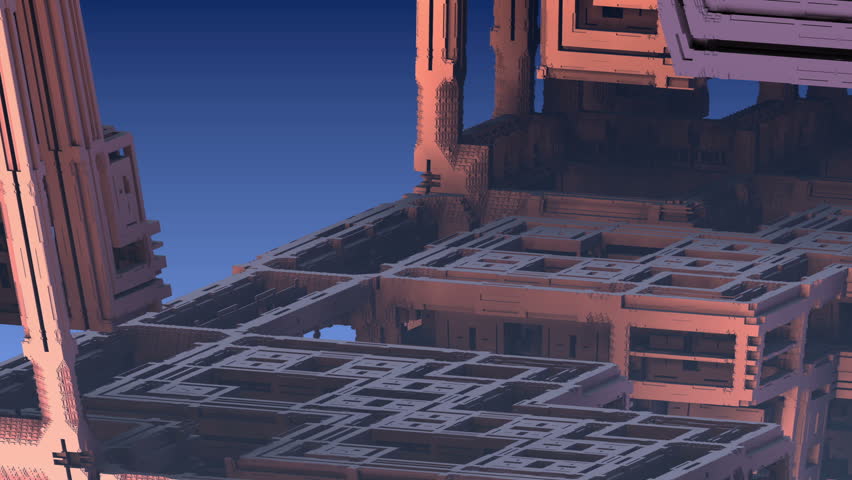 Stock video of flight over alien complex architecture at | 3327800 ...