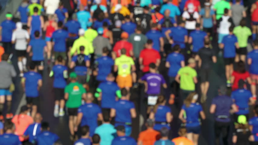 City Marathon Aerial View Sporting Stock Footage Video (100% Royalty ...