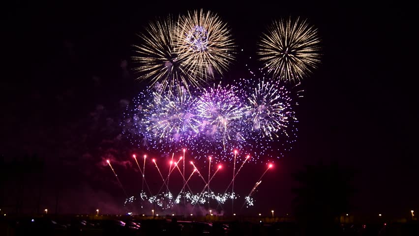 Fireworks Displayed at Bahrain International Stock Footage Video (100% ...