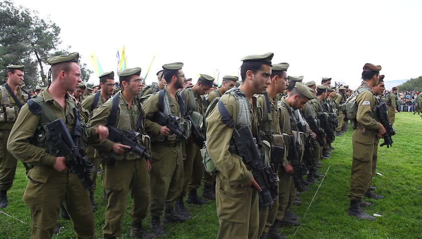 GOLANI INTERSECTION, ISRAEL - FEBRUARY 20: Golani Brigade Recruits Sing ...