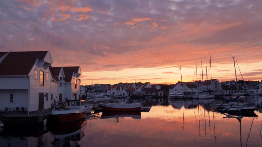 Red Sunset with house and docks image - Free stock photo - Public ...