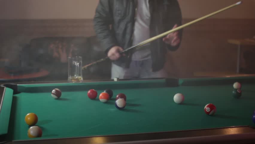 Drunk Man Playing Billiards and Stock Footage Video (100% Royalty-free ...