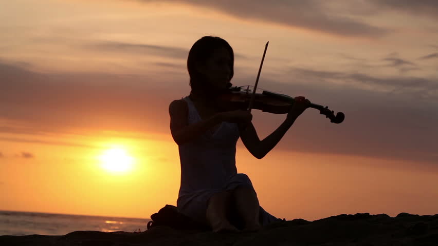 Violinist playing at sunset image - Free stock photo - Public Domain ...