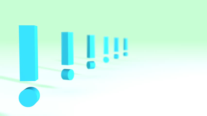 Bright Blue Exclamation Mark Spinning In 3d Space - Loopable - NTSC ...