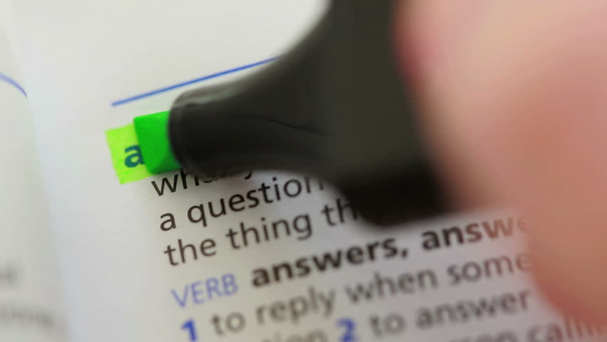 Definition of Answer Highlighted in Stock Footage Video (100% Royalty ...