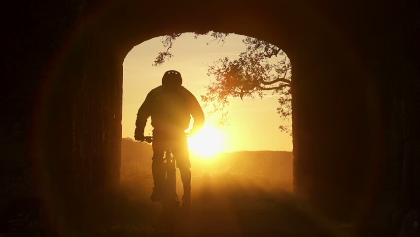 Slow Motion: Mtb Rider Stopping Stock Footage Video (100% Royalty-free ...