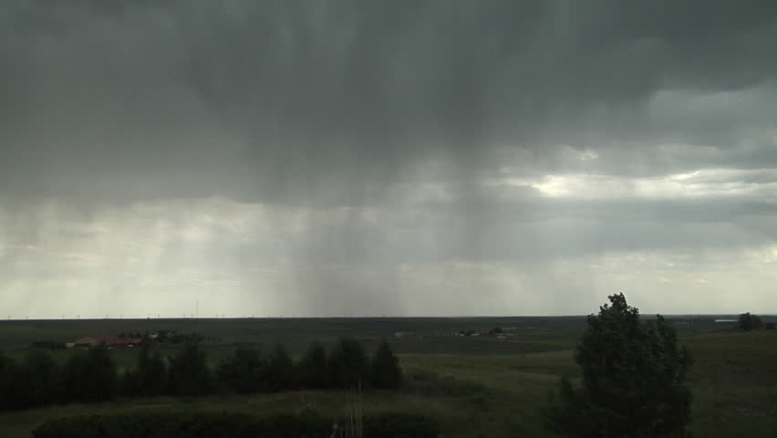 Stock video of high base thundershower. streamers of rain | 3640640 ...
