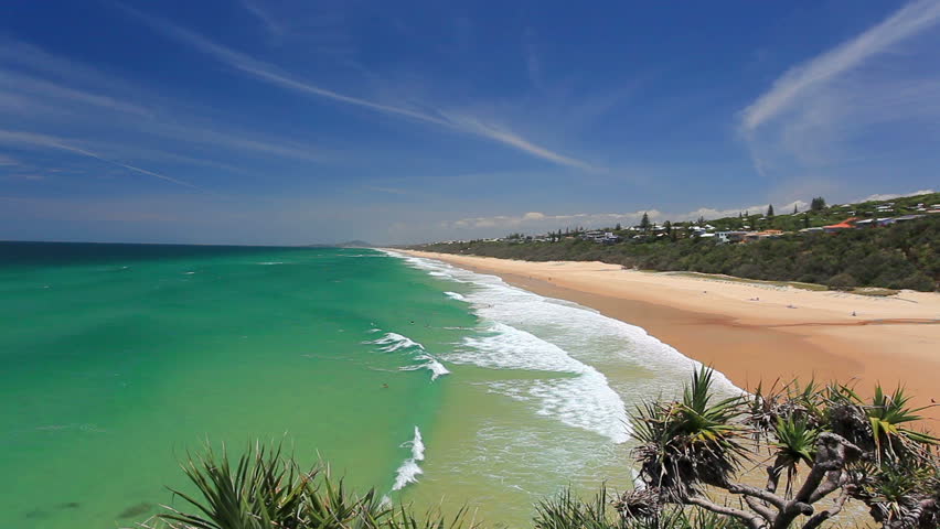 Beach On Sunshine Coast in Stock Footage Video (100% Royalty-free ...