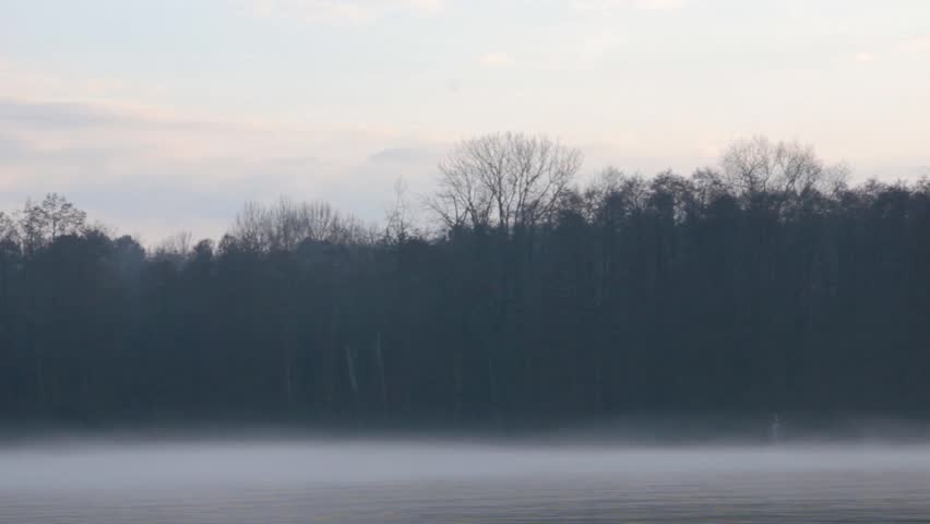 Foggy River in the Evening Stock Footage Video (100% Royalty-free ...