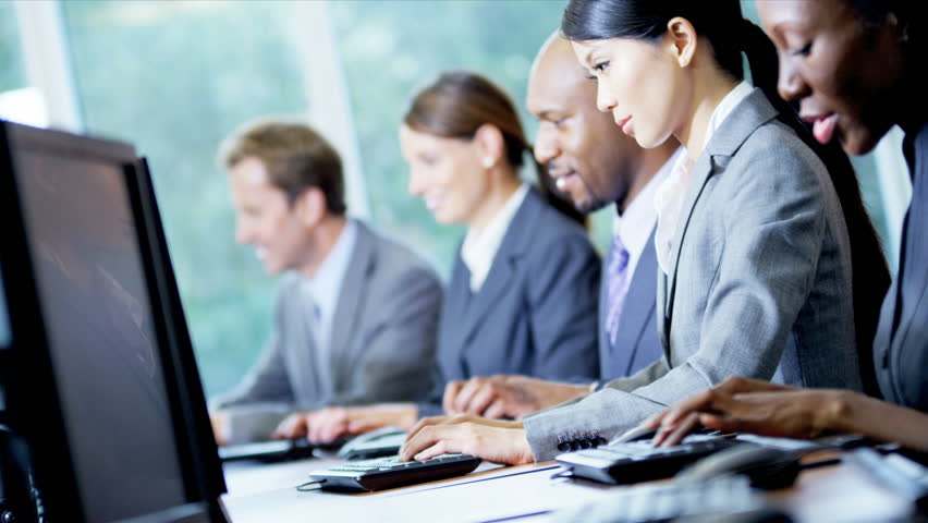 Multi Ethnic IT Team Working In Technical Support Center Shot On RED ...