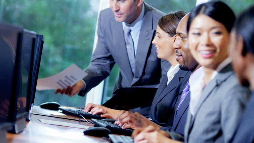 Male African American Sales Manager Giving Multi Ethnic Team Latest ...