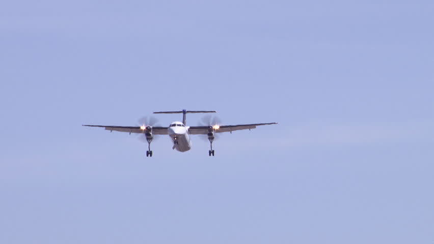 Commuter Plane Approaching Runway for Stock Footage Video (100% Royalty ...