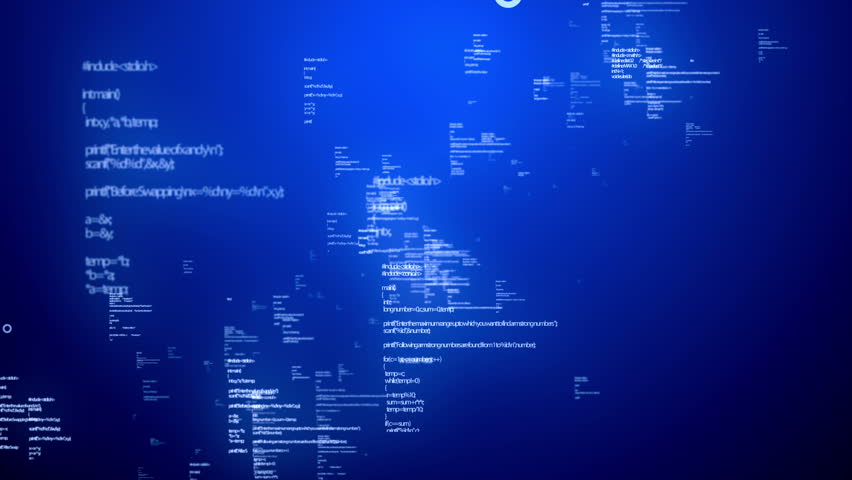 Digital Code Looping Blue Background Stock Footage Video 3378938 ...