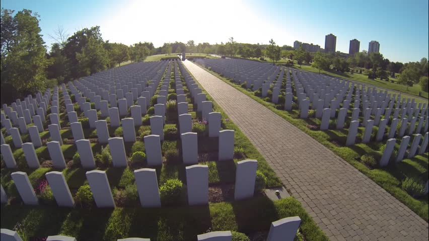 Aerial of Military Cemetery Stock Footage Video (100% Royalty-free ...
