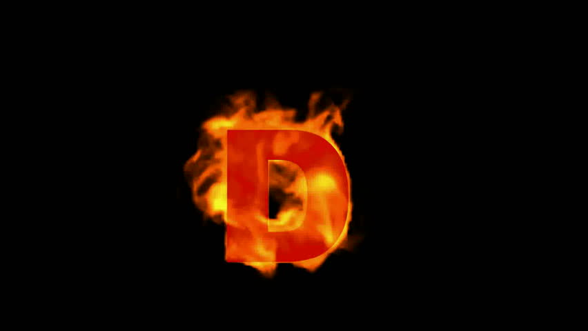Flaming Alphabet. Upper And Lower Case D Bursting Into Flames. Part Of ...