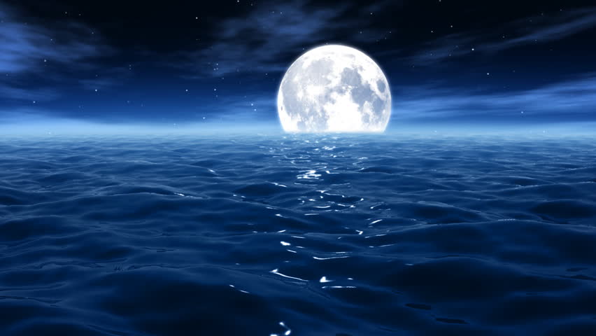Flying Over The Ocean Surface At Night Stock Footage Video 1392421 ...