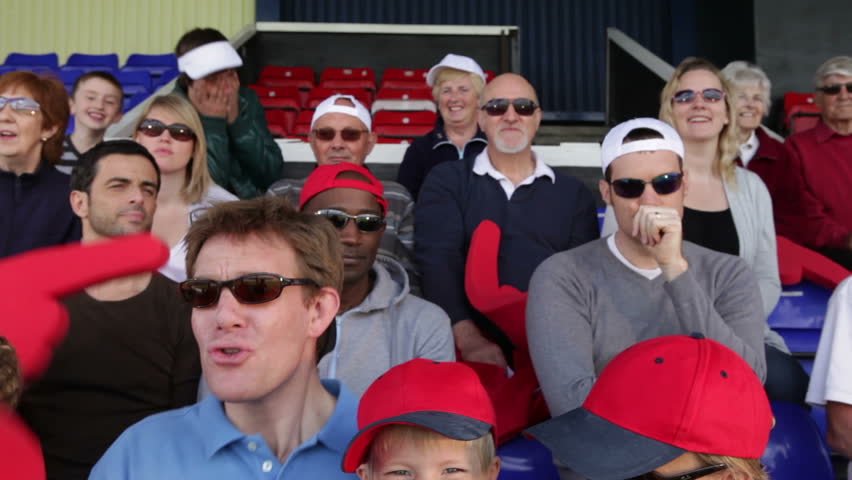 Enthusiastic Sports Fans. Could Be A Scene From Stadium Crowd At The ...