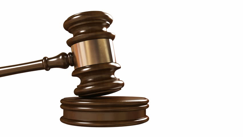 Stock video of judges's gavel hits striking block. tree | 4536920 ...