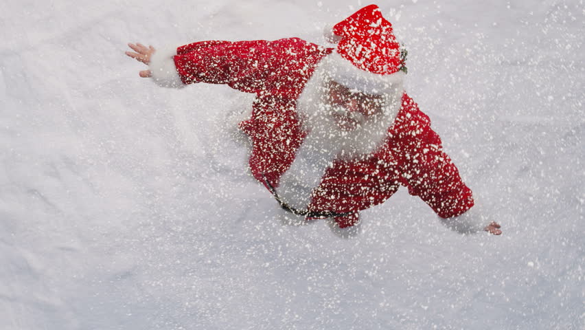 Santa Claus Throws Snow Into Stock Footage Video (100% Royalty-free ...