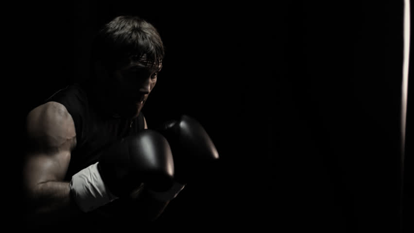 Kickboxer Shadow Boxing As Exercise For The Big Fight, Shot On Red Epic ...