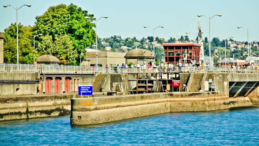Stock video of ballard locks time lapse clip using | 4942850 | Shutterstock