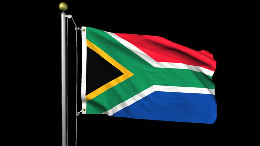 South Africa Flag Slider Style. Waving In The Wind With Cloud ...