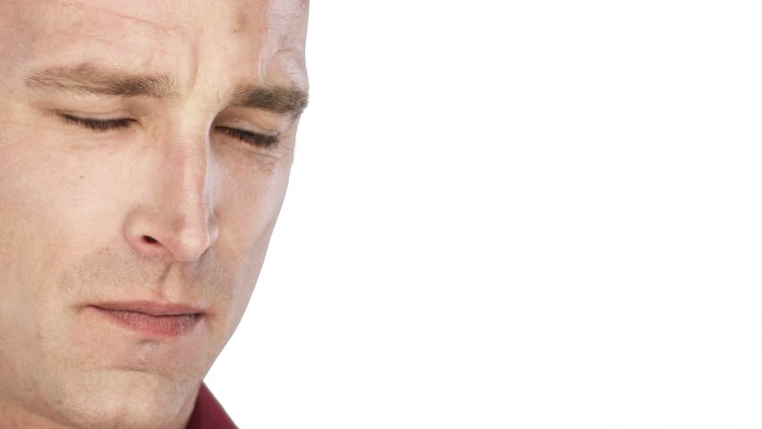 Handsome Man Portrait Close Up Half Face Character Series Isolated On ...