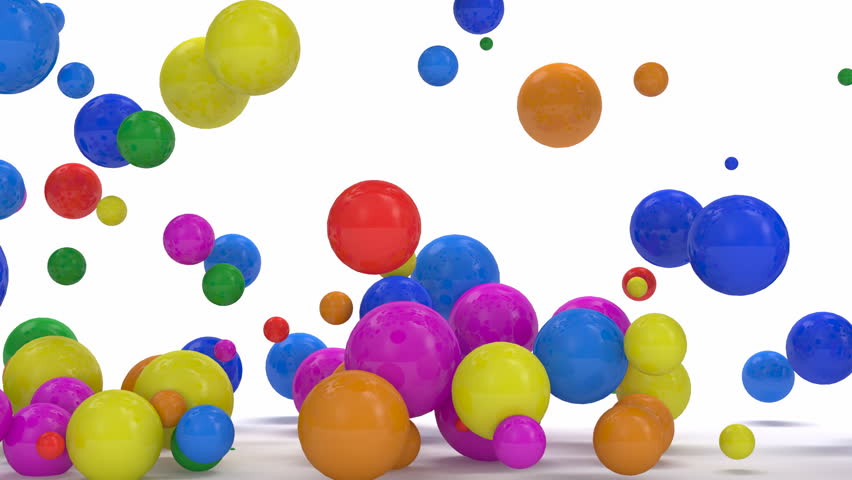 Loop Bouncing Random Colored Balls On Light Gray Background Stock ...