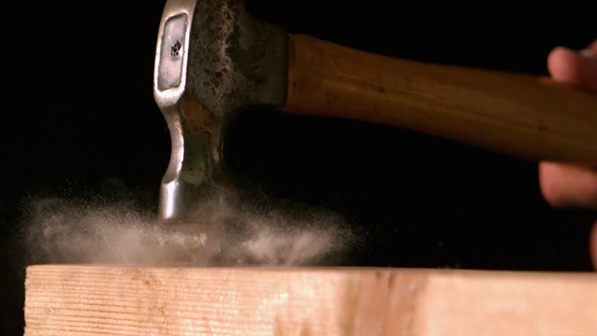 Hammer Hitting a Nail Into Stock Footage Video (100% Royalty-free ...