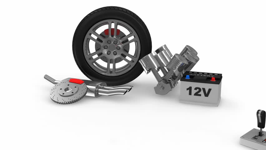 Car Parts Animation with Place Stock Footage Video (100% Royalty-free ...