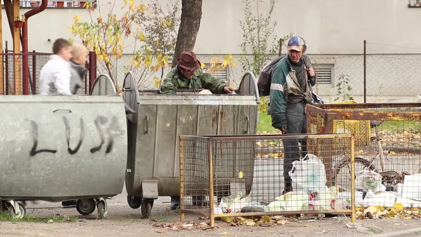 Footage Of Homeless Man Going Through Garbage To Find Something To Eat ...
