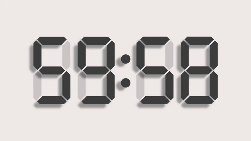 Digital Clock Count From Zero To Sixty - Full HD - LCD Display - Grey ...