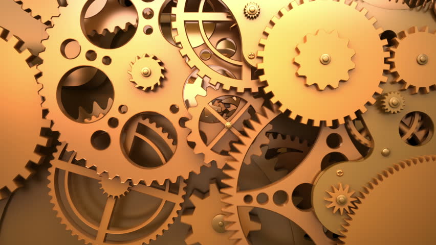 Abstract Gold Clockwork. 3d Animation Stock Footage Video 2506793 ...