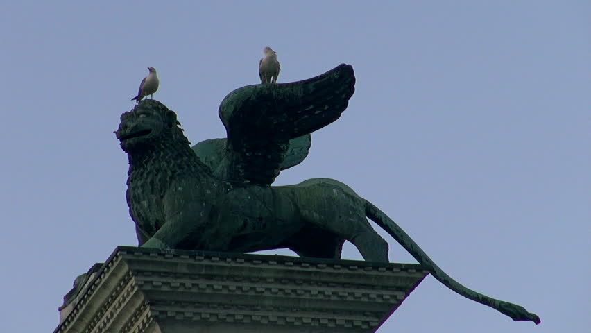 The Lion Of Saint Mark, Representing The Evangelist St Mark, Pictured ...