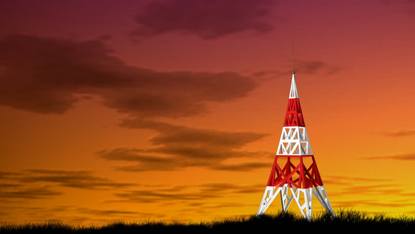Animation of Radio Tower with Stock Footage Video (100% Royalty-free ...