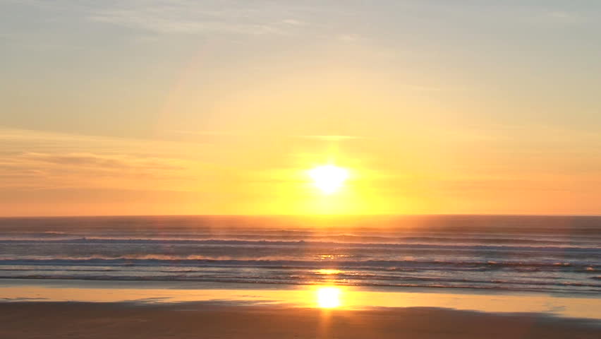 Beautiful Sunset At The Beach, Amazing Colors, Light Beam Shining ...