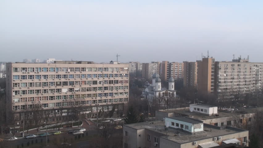 Stock video of communist era apartment buildings aerial pan-shot ...