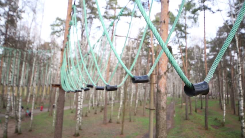 Green Swinging Ropes On Wood Stock Footage Video (100% Royalty-free ...