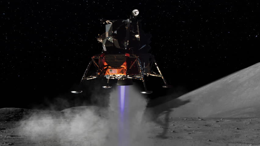 Moon Landing of Lunar Module Stock Footage Video (100% Royalty-free ...